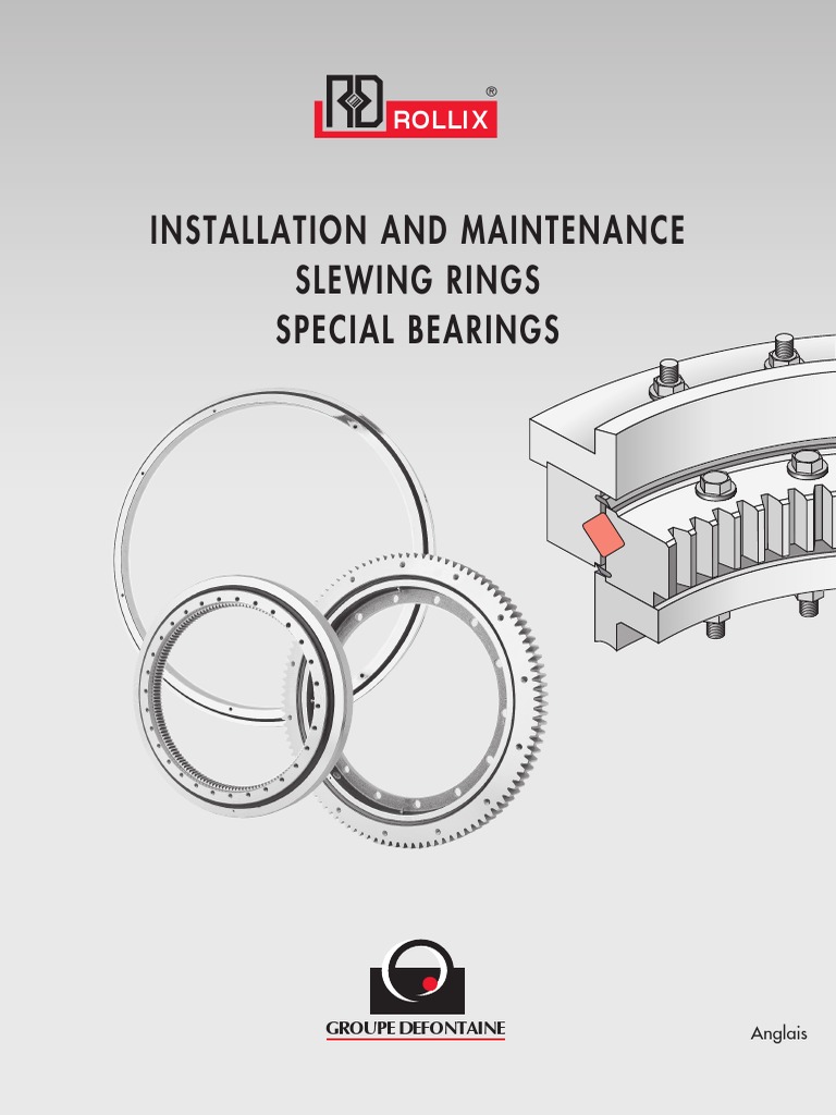 Rollix Slewing Ring Installation Maintenance English | PDF | Gear ...