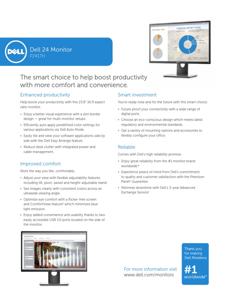 Na Dell 24 Monitor P2417H Product Spec Sheet US English | PDF ...