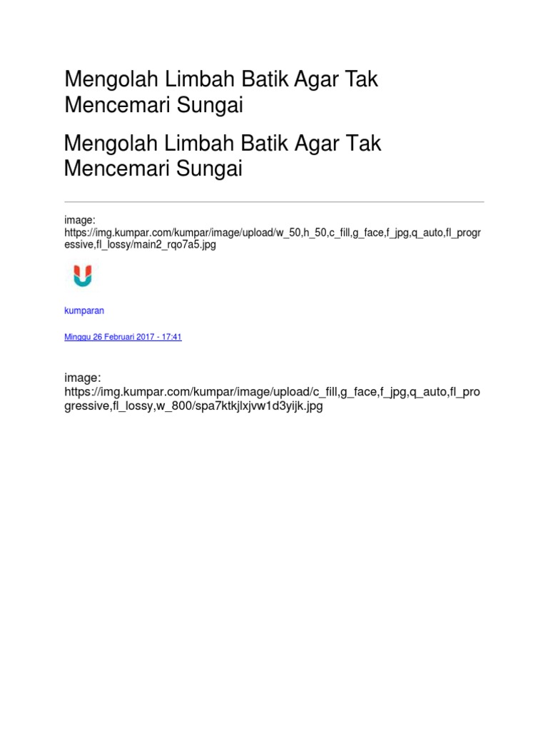 Pengolahan Limbah Batik Ramah Lingkungan | PDF