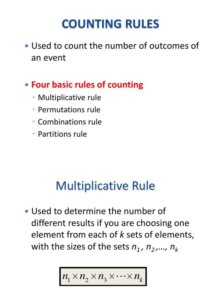 Counting Rules | PDF | Permutation | Teaching Mathematics
