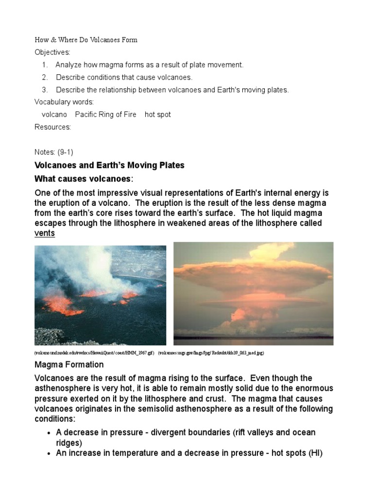 Volcanoes and Earth's Moving Plates What Causes Volcanoes | PDF | Plate ...
