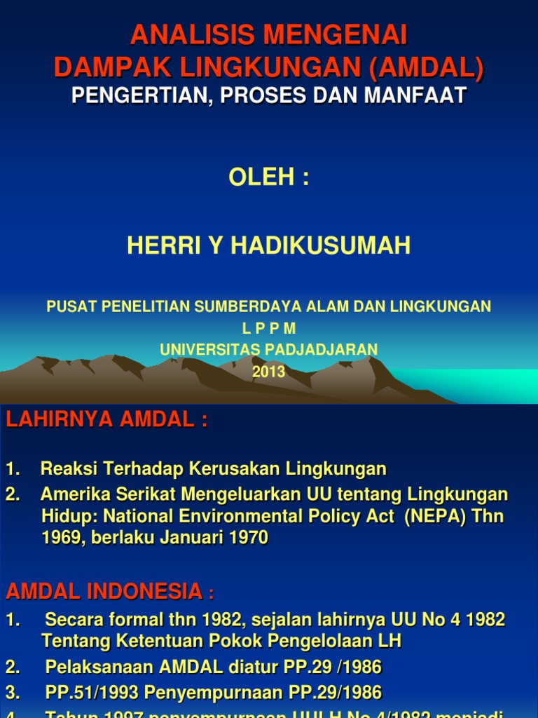 Pengertian, Proses Dan Manfaat AMDAL | PDF