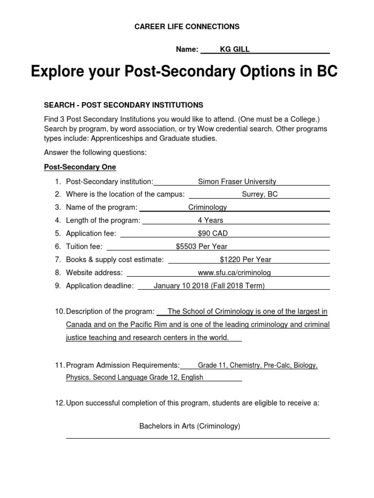 Post Secondary Options | PDF | Higher Education | University And ...