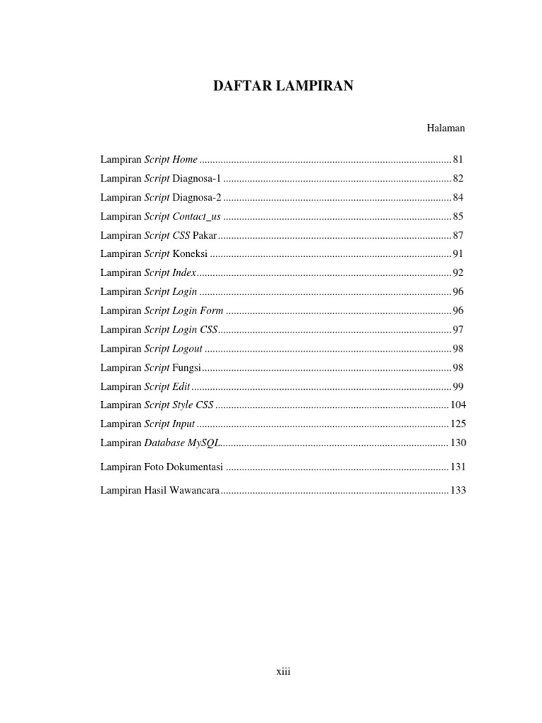 DAFTAR LAMPIRAN Skripsi | PDF