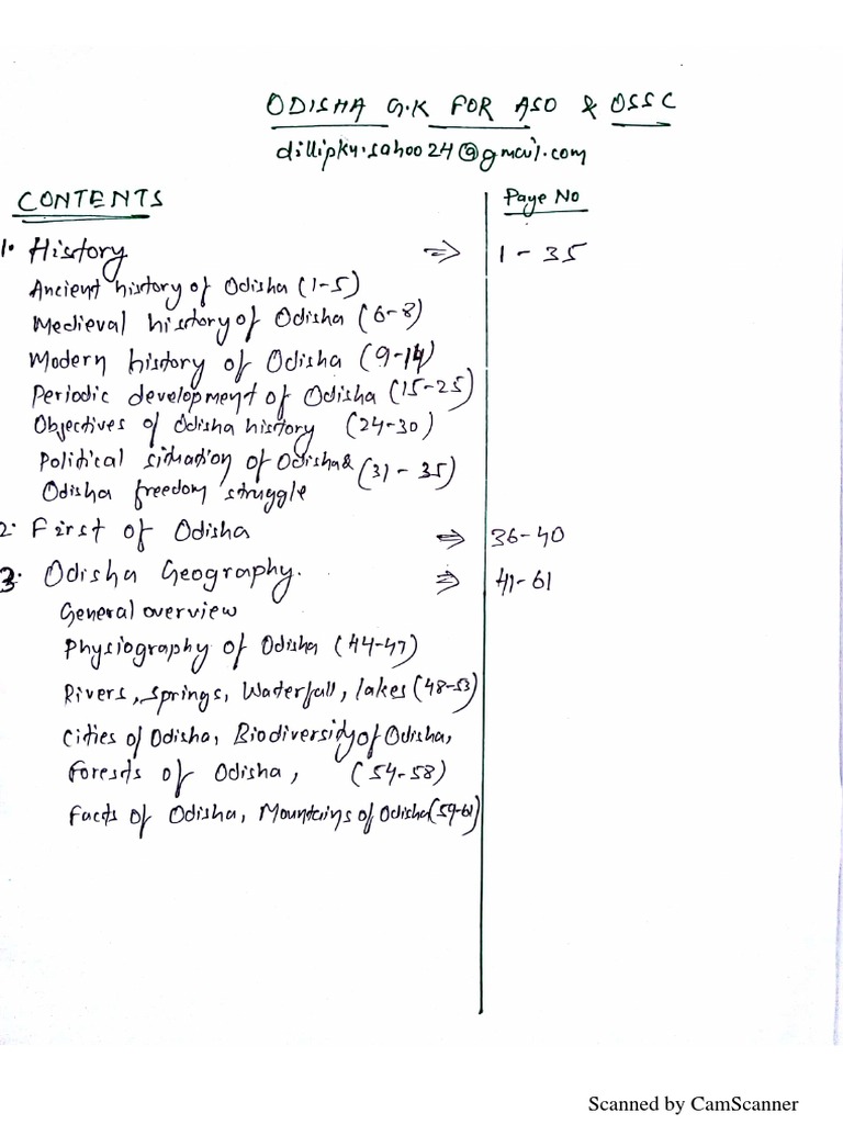 ODISHA GS (History & Geography) Note For ASO & OSSC Exams | PDF