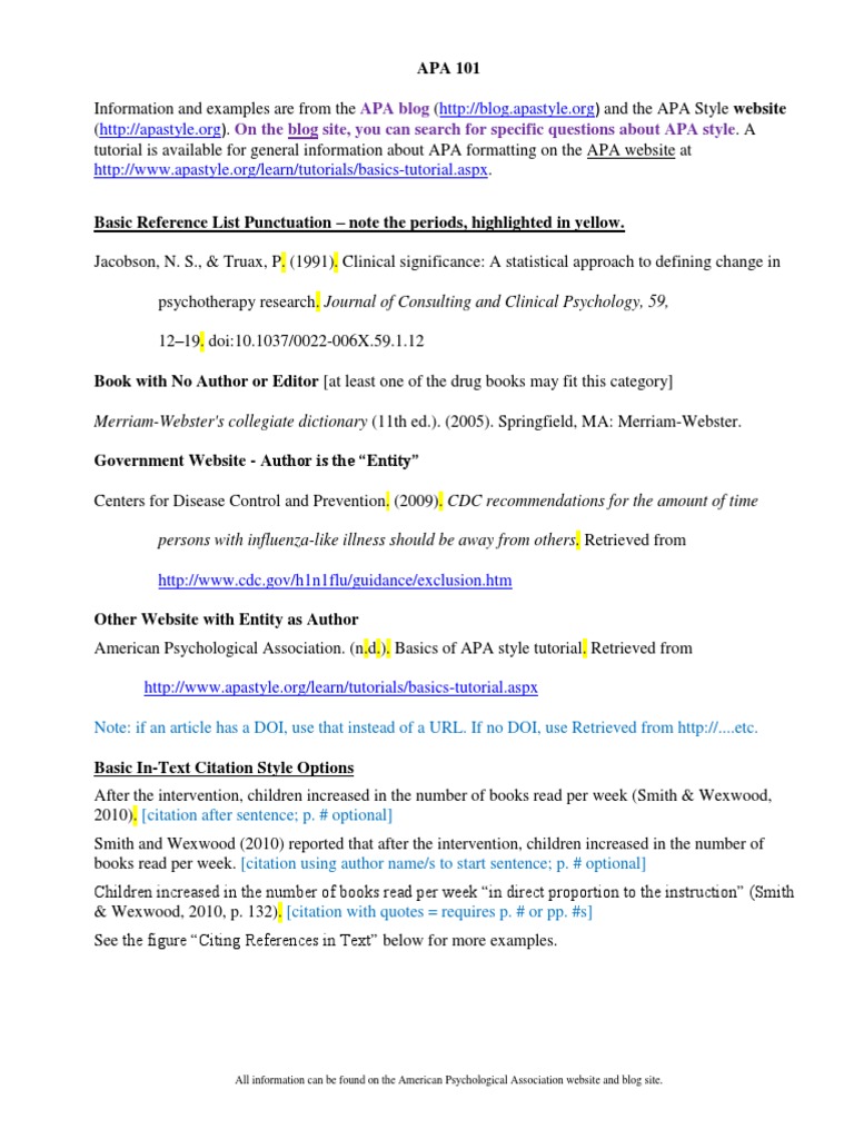 Apa 101 | PDF | American Psychological Association | Page Layout