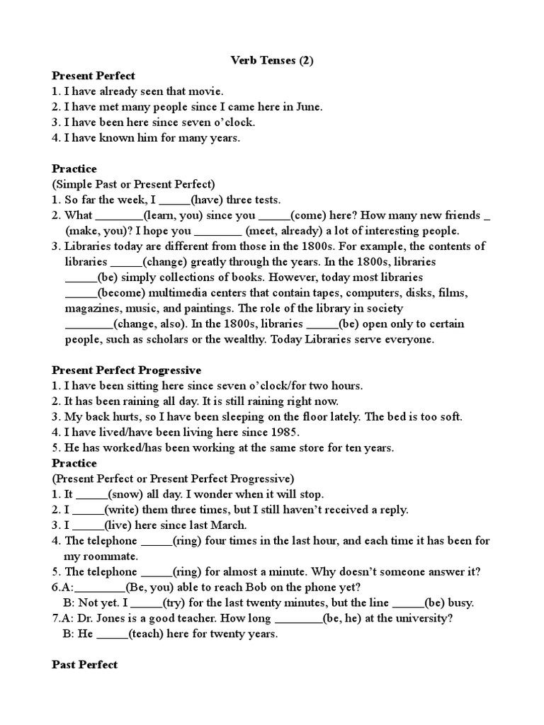 02verb Tenses (2) - S | PDF