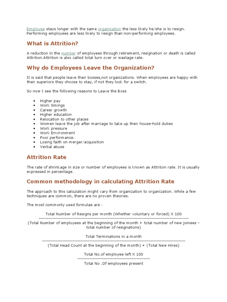 Understanding Employee Attrition: Examining the Causes of Attrition and ...
