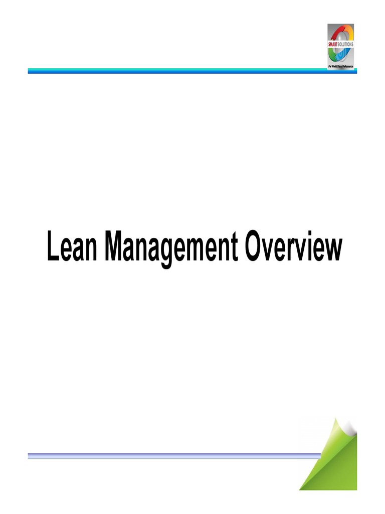 02 Lean Overview | PDF | Lean (production) | Management de la qualité