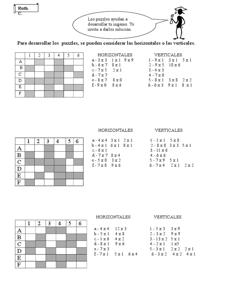 Puzzle de Multiplicaciones Desde 3 Basico | Ocio | Deportes