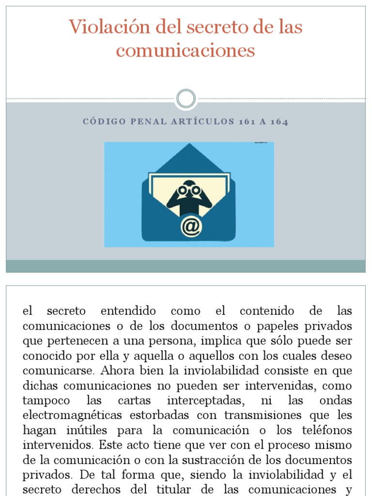 Violación Del Secreto de Las Comunicaciones | PDF | Delito | Derecho penal