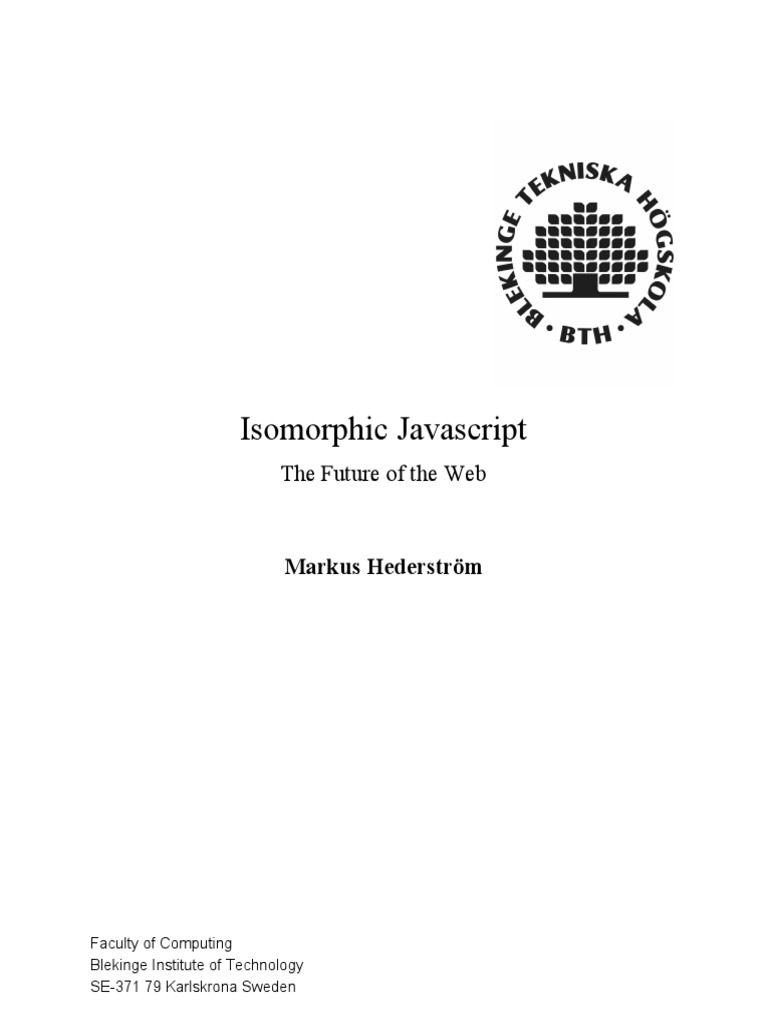 Isomorphic JavaScript by Markus Hederstrom | PDF | Java Script | Ajax (Programming)
