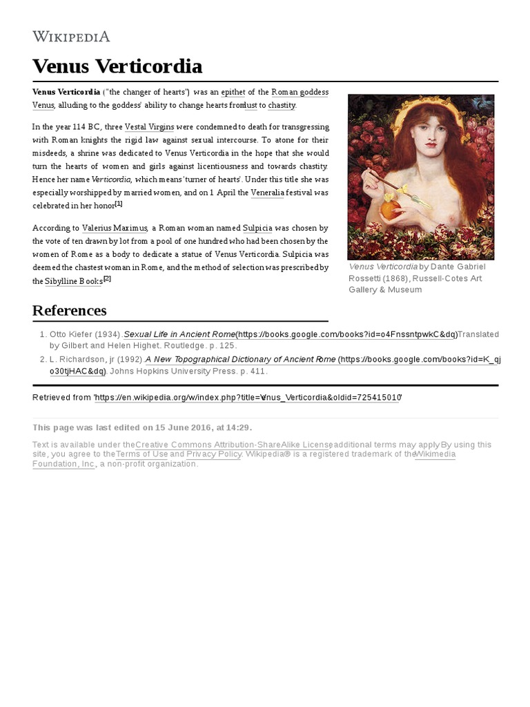 Venus Verticordia | PDF