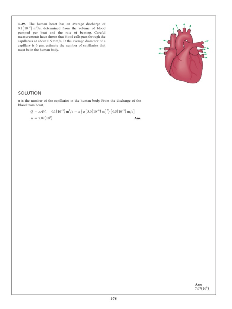 Solution: 4-39. The Human Heart Has An Average Discharge of | PDF