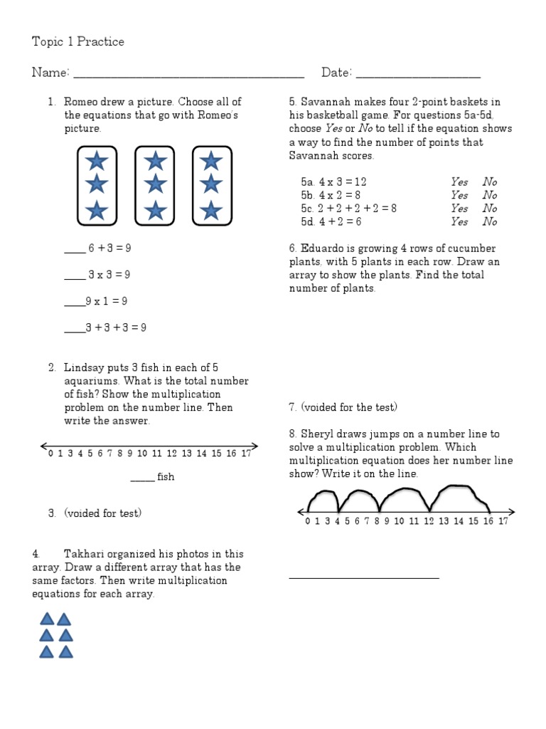 Topic 1 Review Practice | PDF | Teaching Mathematics | Science