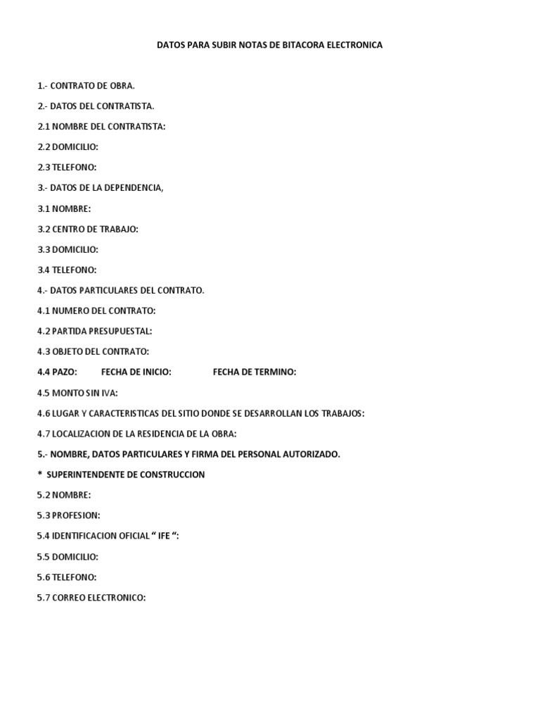 Datos para Subir Notas de Bitacora Electronica | PDF