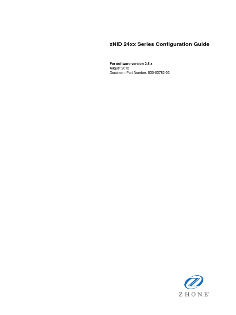 ZNID 24xx Configuration Guide | PDF | Voice Over Ip | Computer Network