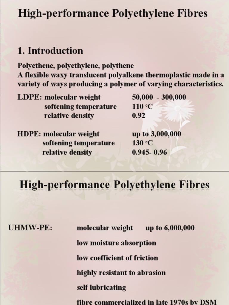 High Performance Polyethylene Fiber | PDF | Polyethylene | Amorphous Solid
