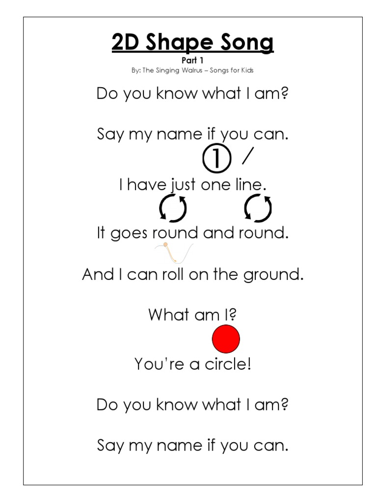 2D Shapes Song for Kids | PDF | Language Arts & Discipline