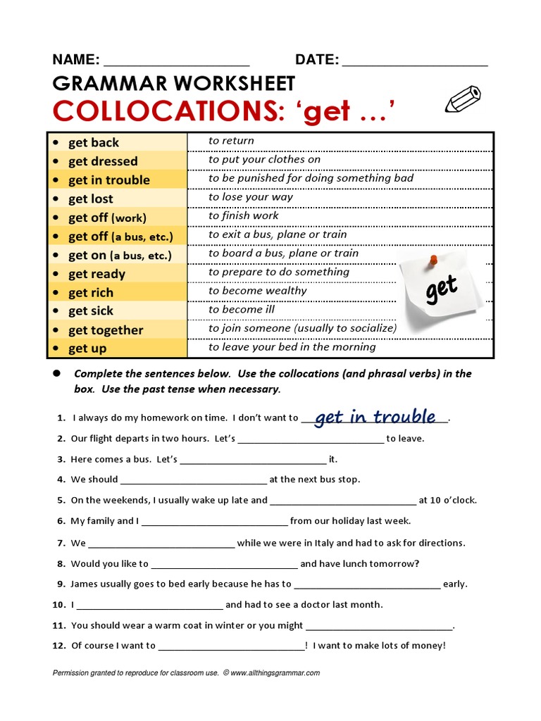 Collocation Get 3 Pdf Grammar Syntactic Relationships