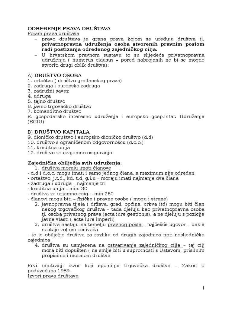 Pravo Društava | PDF