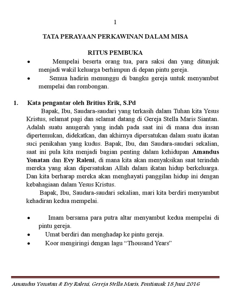 Buku Panduan Misa Opsi 1 | PDF