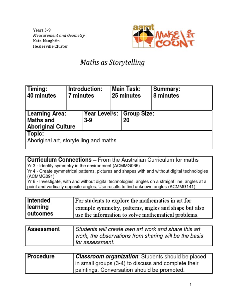 Maths Through Storytelling | PDF | Symmetry | Storytelling