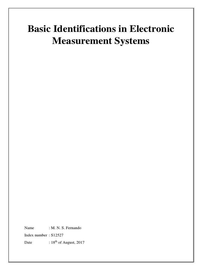 Basic Identifications in Electronic Measurement Systems | PDF ...