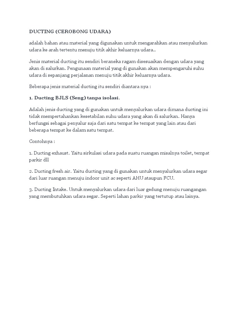 Jenis Jenis Ducting | PDF