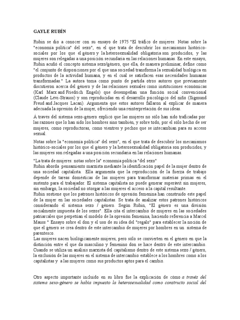 Gayle Rubín | PDF | La sexualidad humana | Género