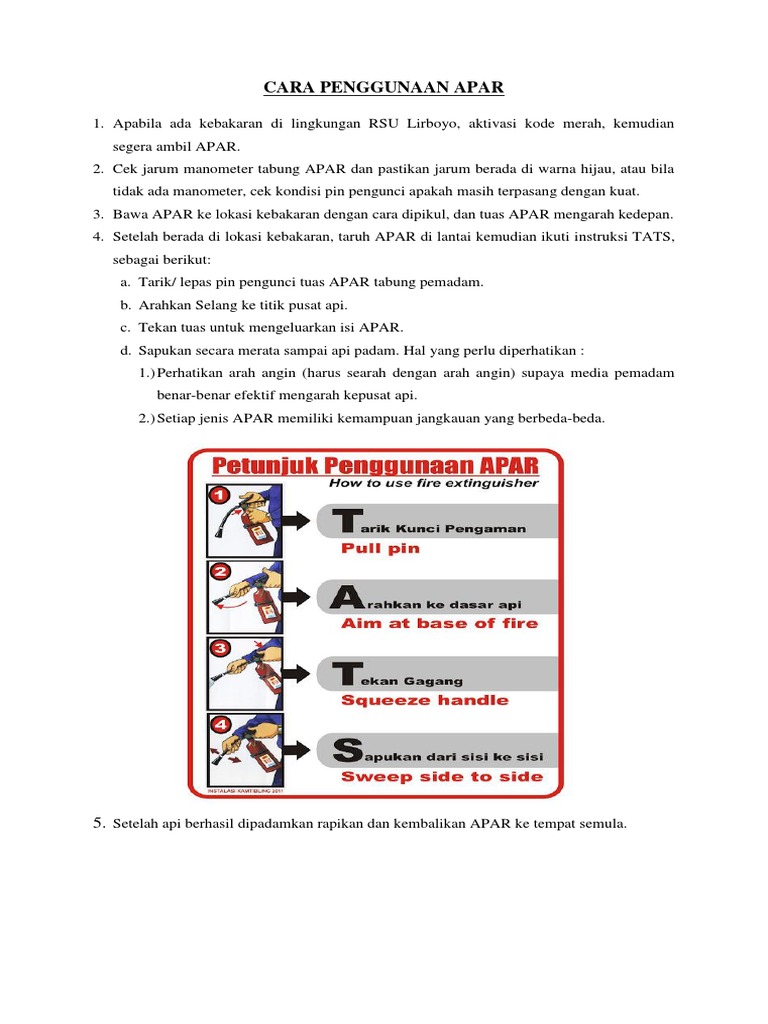 Panduan Penggunaan APAR yang Benar | PDF | Sains & Matematika