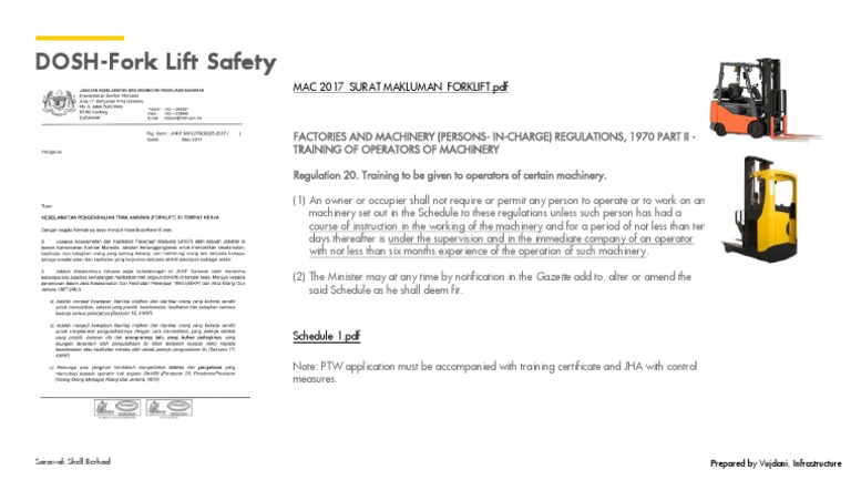 DOSH Fork Lift Safety | PDF