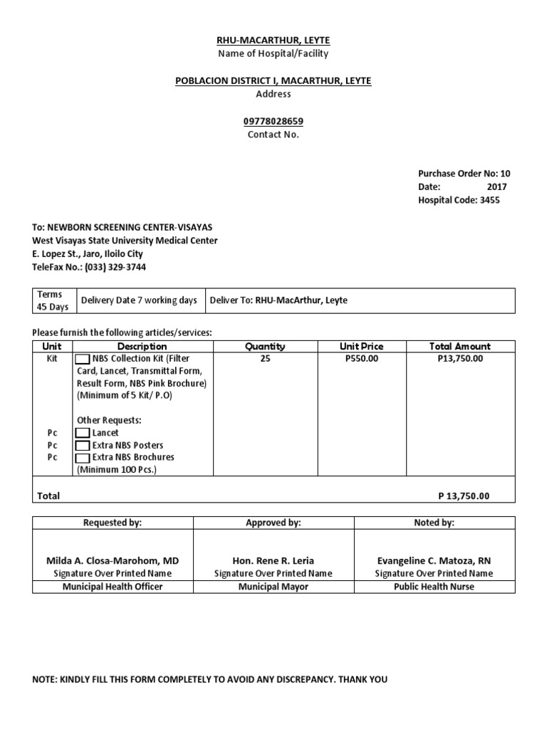 Nbs Purchase Order | PDF