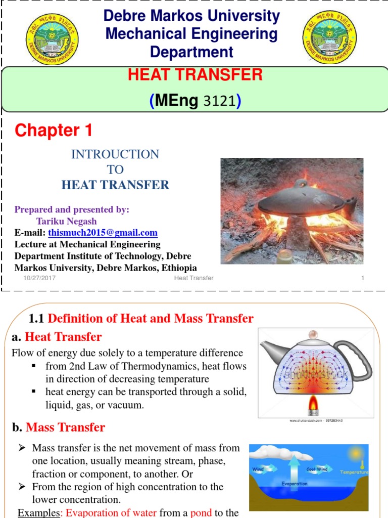Introduction to Heat Transfer Concepts | PDF | Thermal Conduction ...