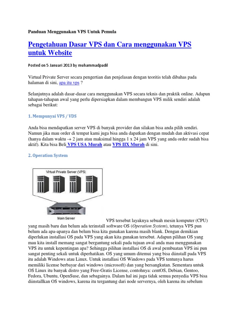 Panduan Pemula Menggunakan VPS | PDF | Komputer | Teknologi & Rekayasa