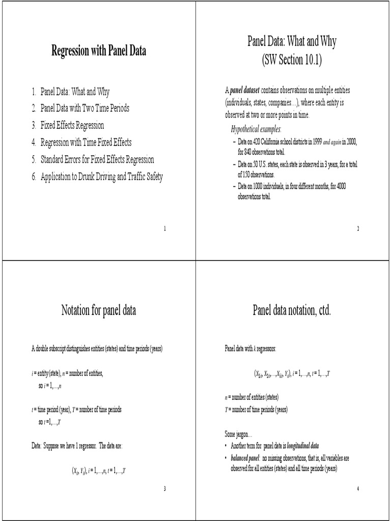 Regression With Panel Data | PDF | Ordinary Least Squares | Fixed Effects Model