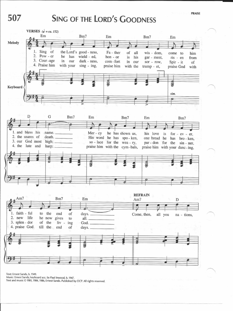 Sing of The Lord S Goodness PDF | PDF Sing of The Lord S Goodness PDF | PDF