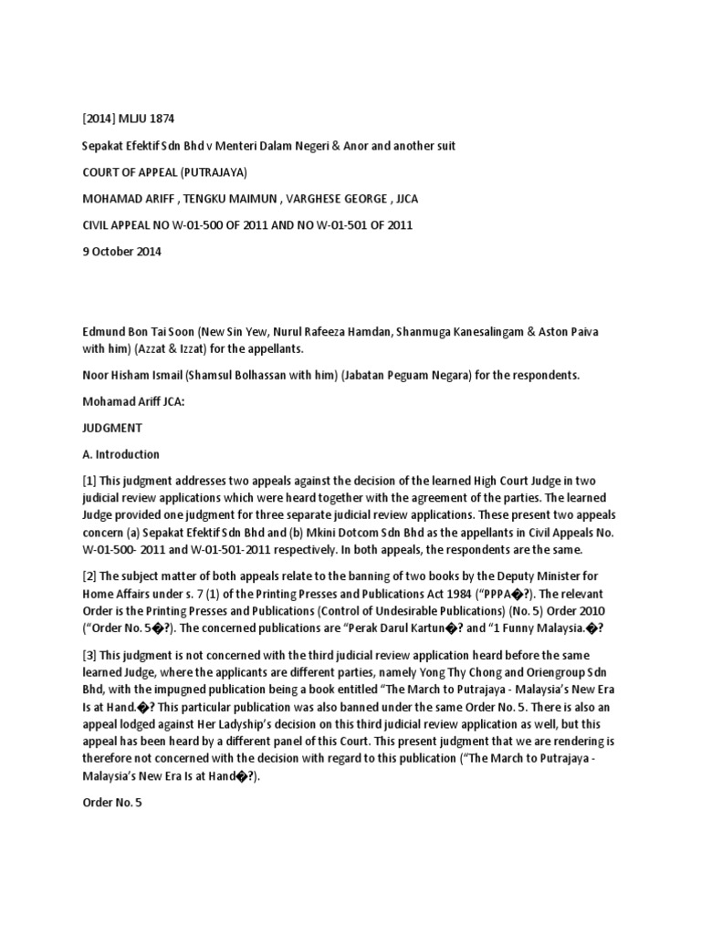 Case 1 | PDF | Judgment (Law) | Government