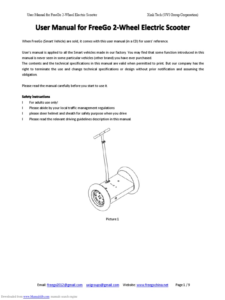 2wheel Electric Scooter | PDF | Battery Charger | Switch