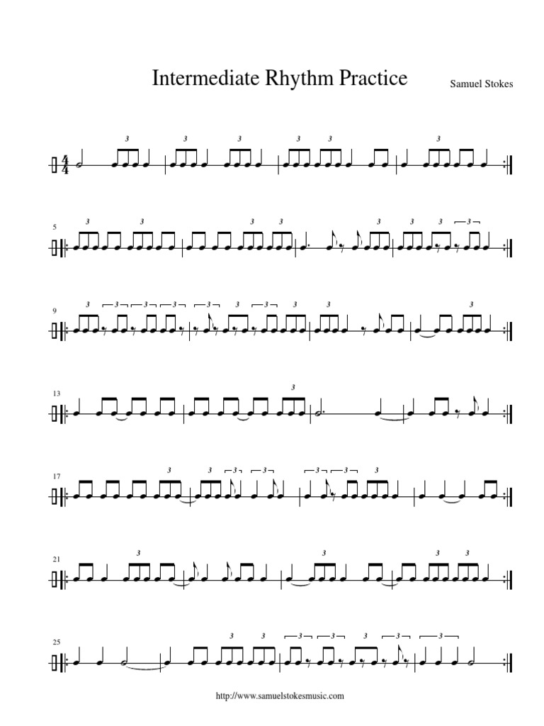 4-4 Intermediate Rhythm Practice | PDF