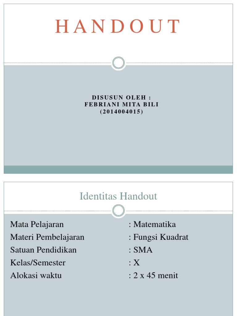 Handout | PDF | Metode & Bahan Ajar | Komputer