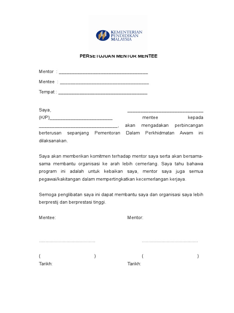 Surat Persetujuan Mentor Mentee | PDF