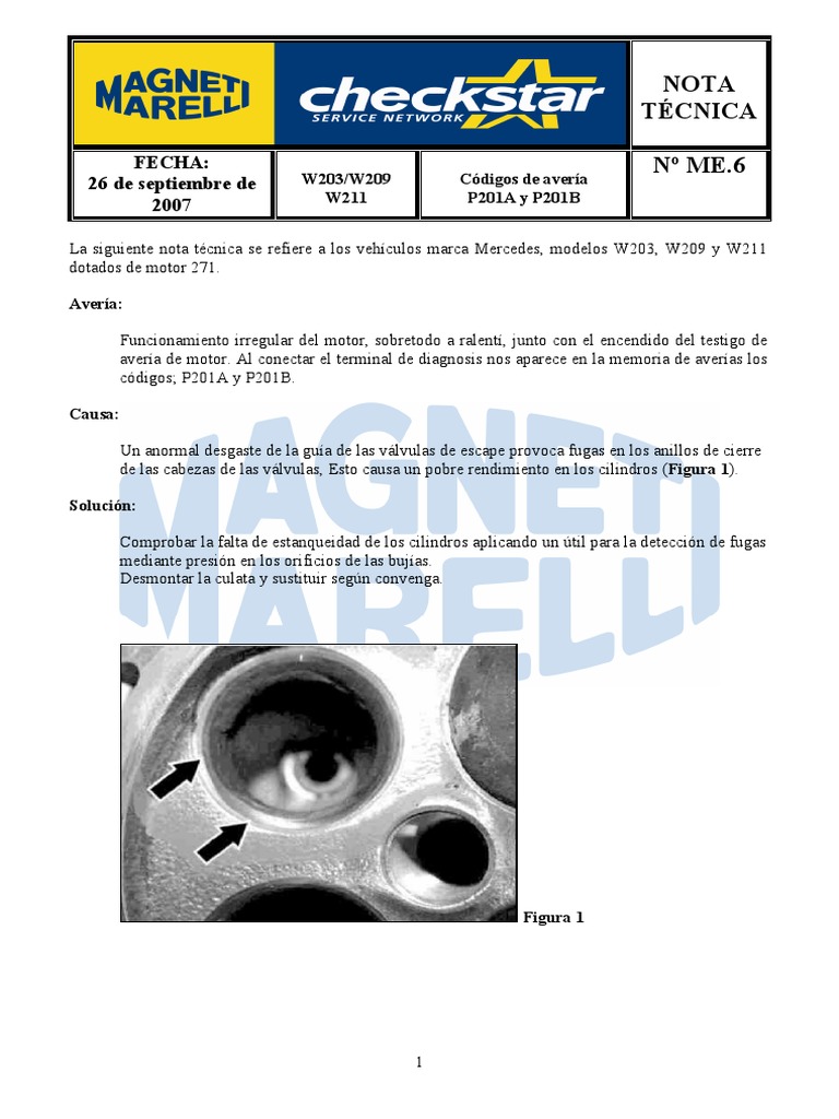 Motores Mercedes W203 W209 W211 códigos avería P201A P201B solución ...