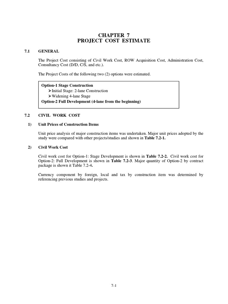 Road Construction Estimate | PDF | Road Surface | Concrete