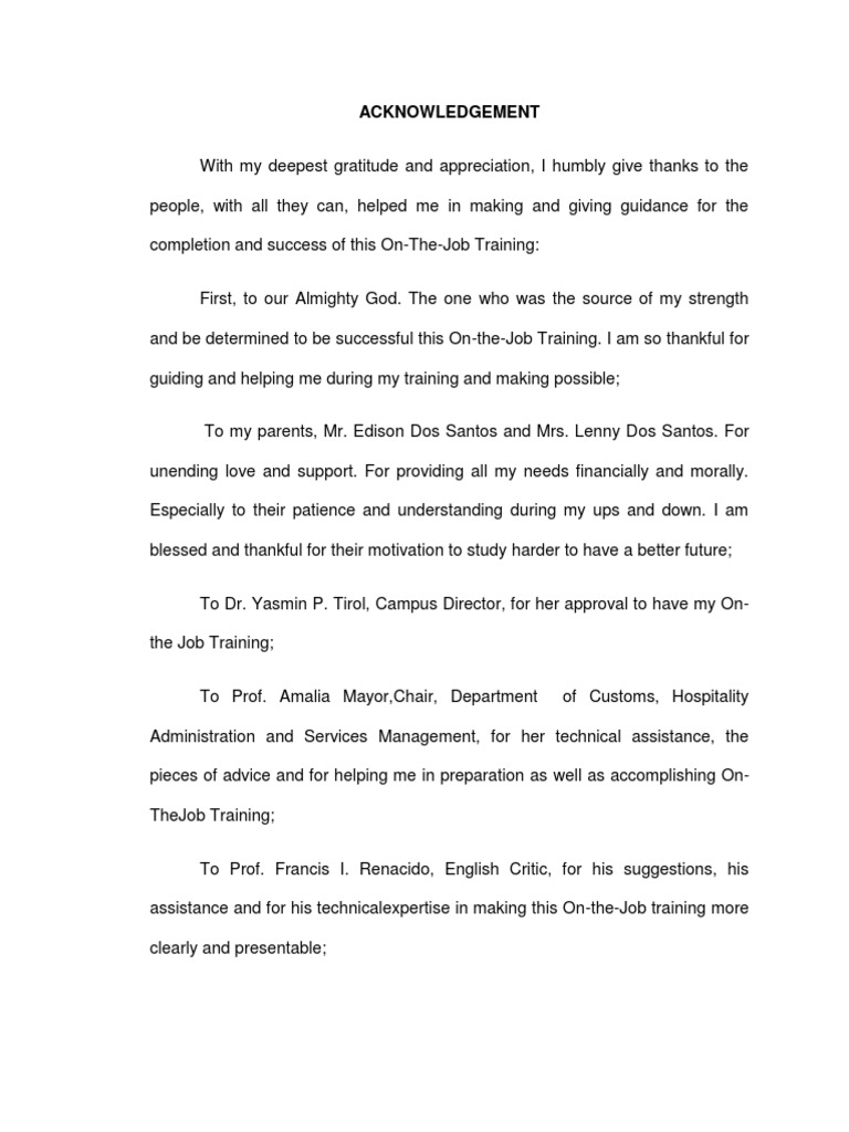 ACKNOWLEDGEMENT | PDF | Behavior Modification | Cognition