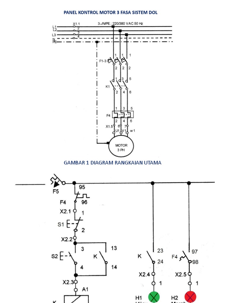 Rangkaian Kontrol Motor 3 Fasa DOL | PDF