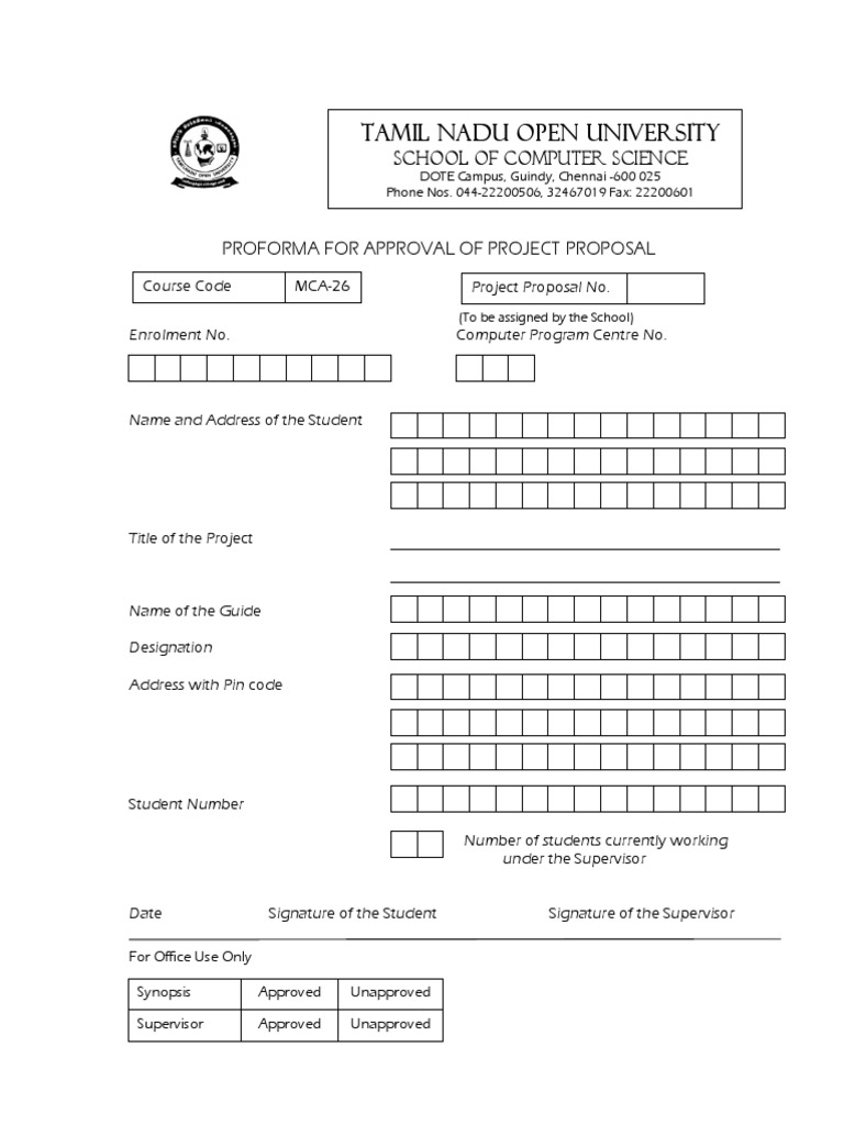 MCA Proposal Form | PDF