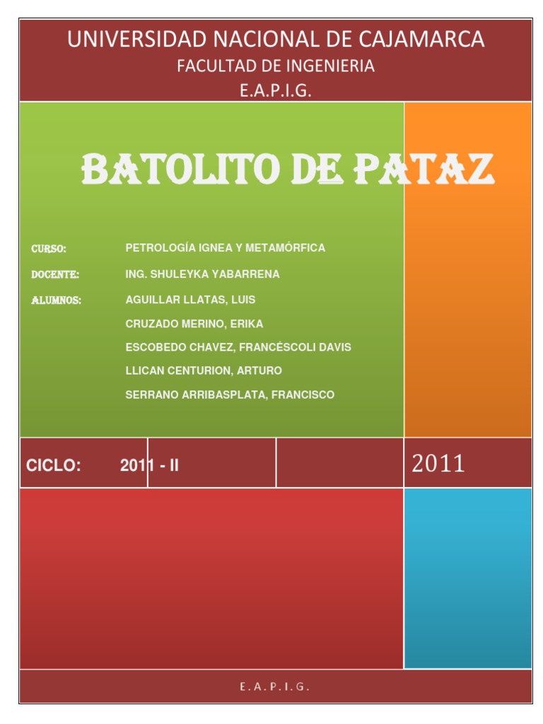 El Batolito de Pataz | PDF | Granito | Roca (geología)