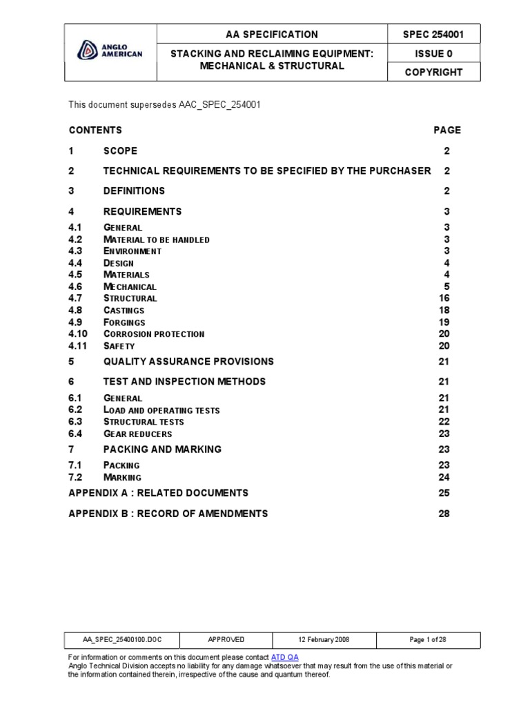 AA Spec | PDF | Quality Assurance | Business