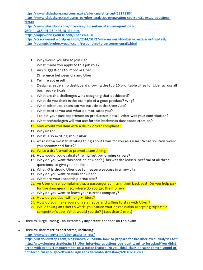 Uber Questions | PDF | Uber (Company) | Business